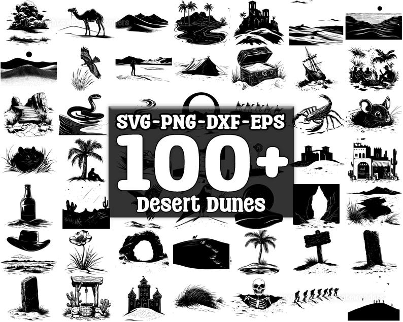 Desert Dunes SVG Bundle, Set of 100, Instant Digital Download, Png, Svg ...