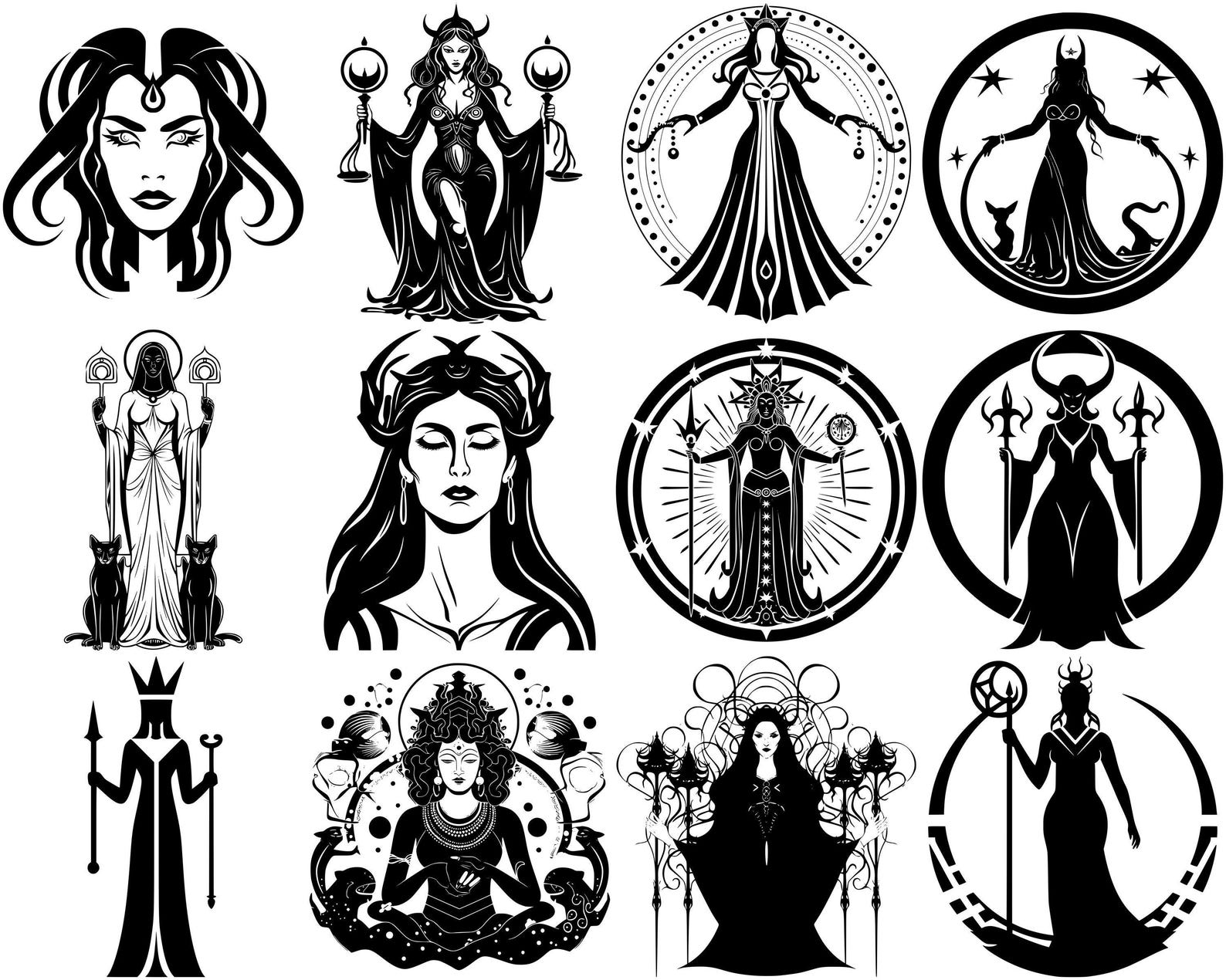 Goddess Hecate SVG Bundle, Set of 100, Instant Digital Download, Png ...