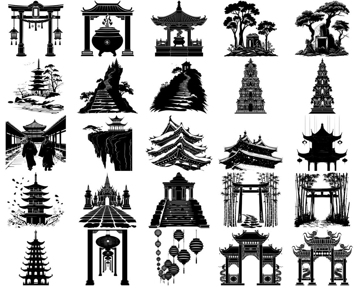 Eastern Temples SVG Bundle, Set of 100, Instant Digital Download, Png ...