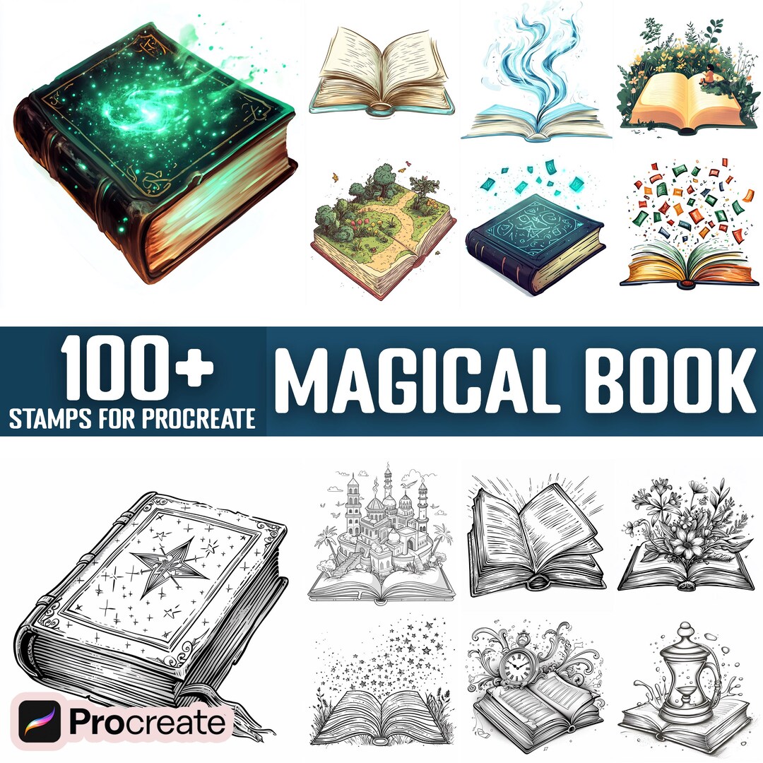 100+ Magical Book Procreate Stamps, Brushes for Procreate, Instant ...