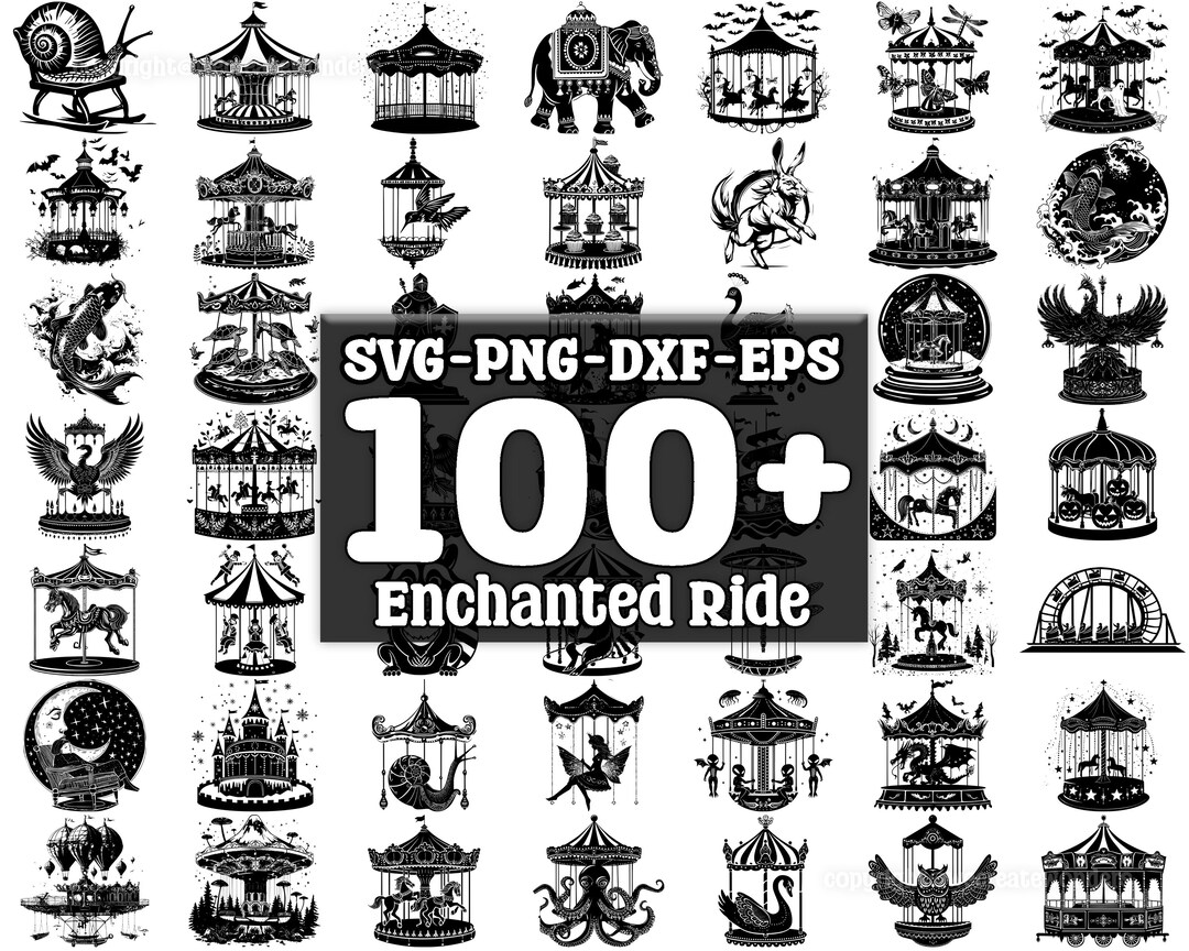 Enchanted Ride SVG Bundle, Set of 100, Instant Digital Download, Png ...