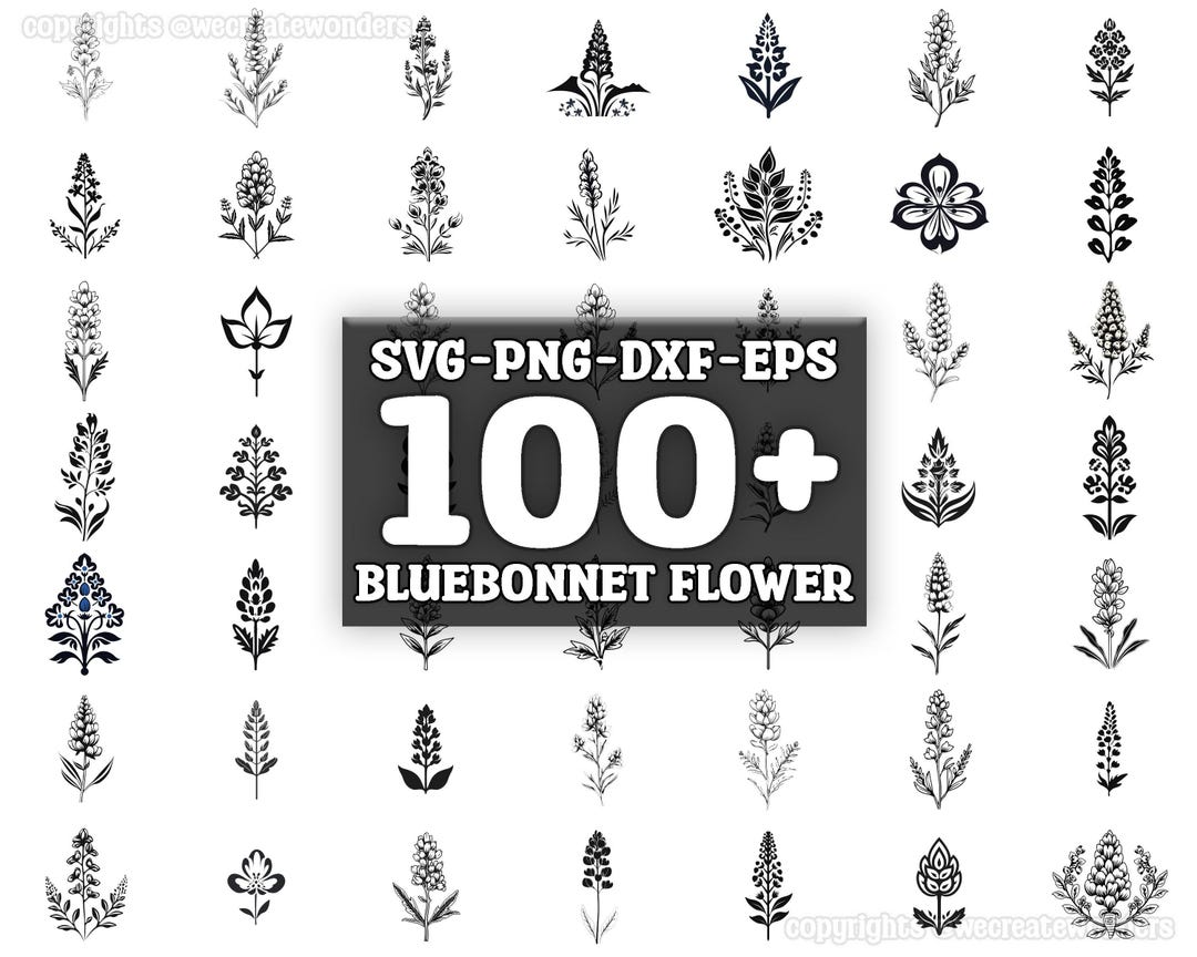 Blue Bonnet SVG Bundle, Set of 100, Instant Digital Download, Png, Svg ...