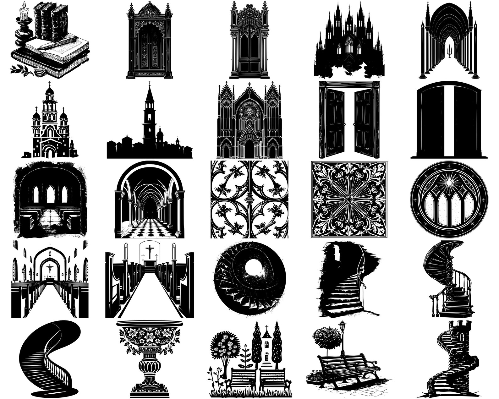 Eternal Spires SVG Bundle, Set of 100, Instant Digital Download, Png ...