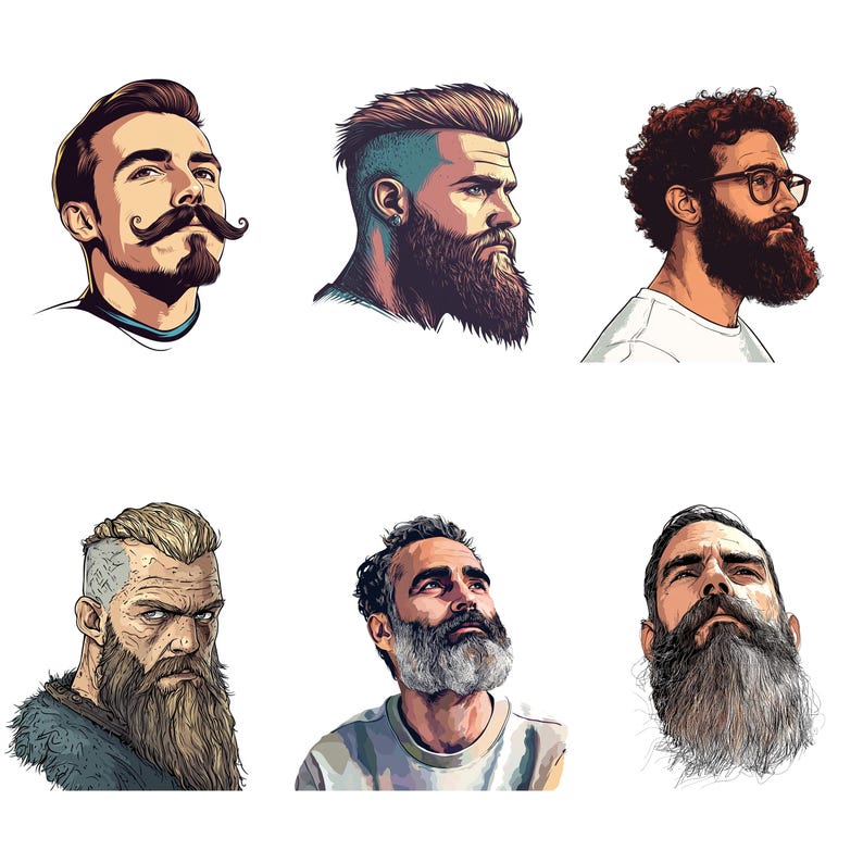 100+ Beard Procreate Stamps, Brushes for Procreate, Instant Digital ...