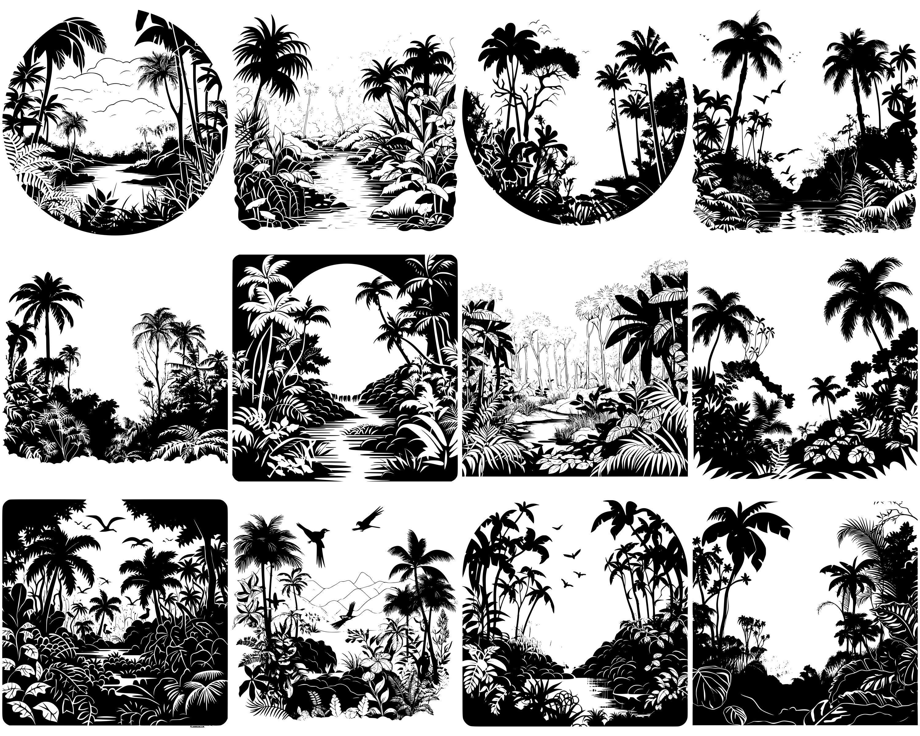 Tropical Rainforest SVG Bundle, Set of 100, Instant Digital Download ...