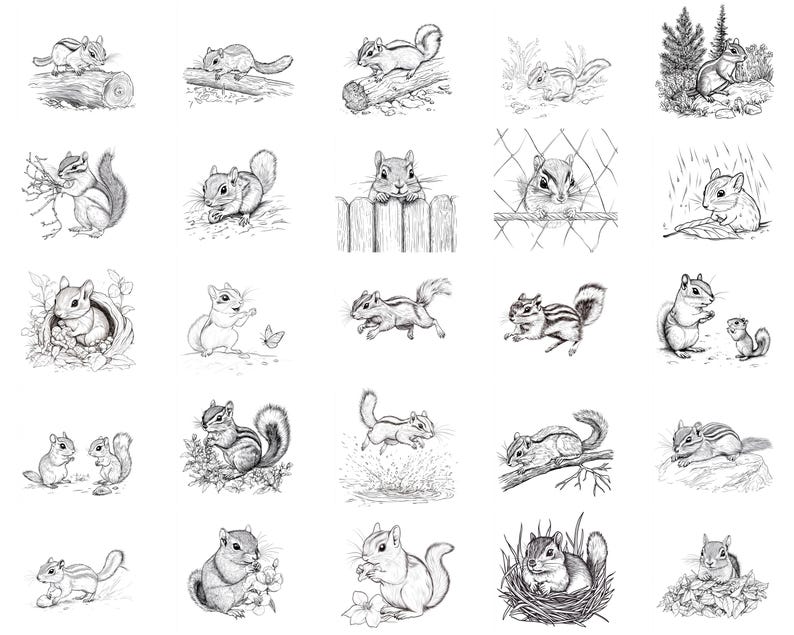 100+ Eastern Chipmunk Procreate Stamps, Brushes for Procreate, Instant ...