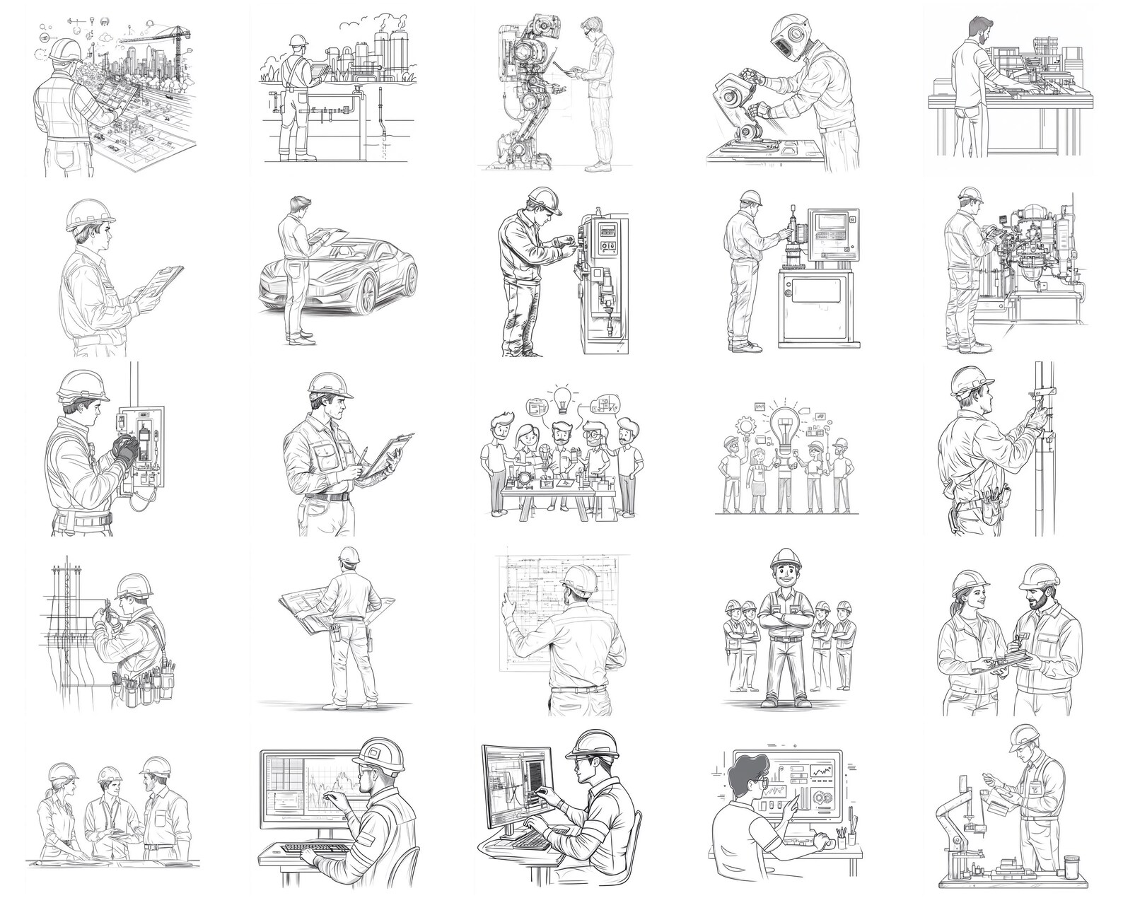100+ Engineer Procreate Stamps, Brushes for Procreate, Instant Digital ...