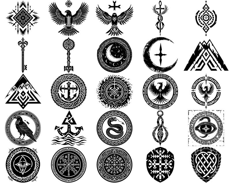 Nordic Rune Symbols SVG Bundle, Set of 100, Instant Digital Download ...