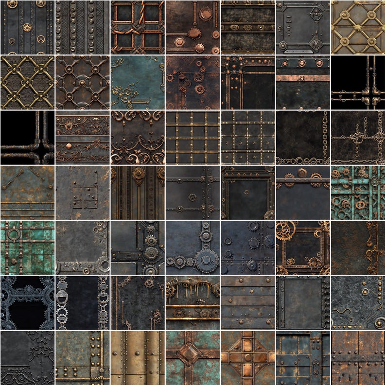 Steampunk Frame 100+ Procreate Textures, Brushes for Procreate, Instant ...