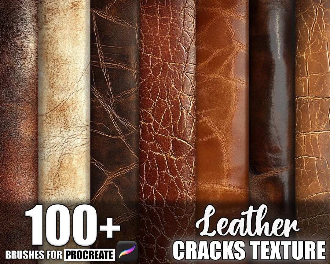 100+ Leather Cracks Procreate Textures, Brushes for Procreate, Instant ...