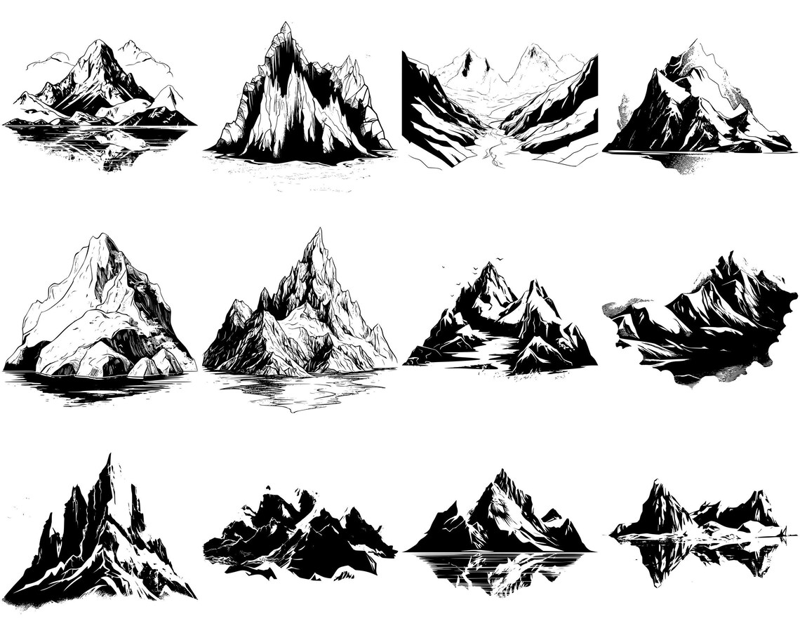 Ice Glacier SVG Bundle, Set of 100, Instant Digital Download, Png, Svg ...