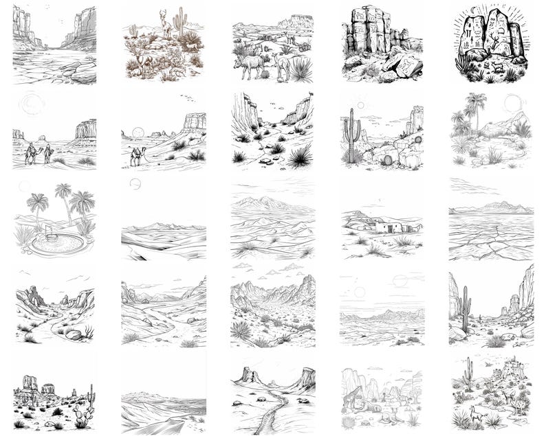 100+ Desert Landscape Procreate Stamps, Brushes for Procreate, Instant ...