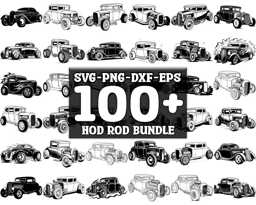 Hod Rod SVG Bundle, Set of 100, Instant Digital Download, Png, Svg, Eps ...