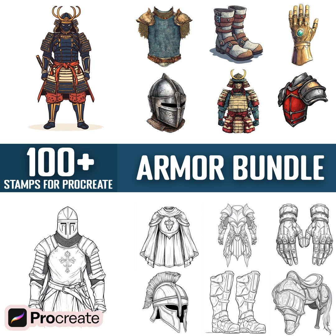 100+ Armor Procreate Stamps, Brushes for Procreate, Instant Digital ...