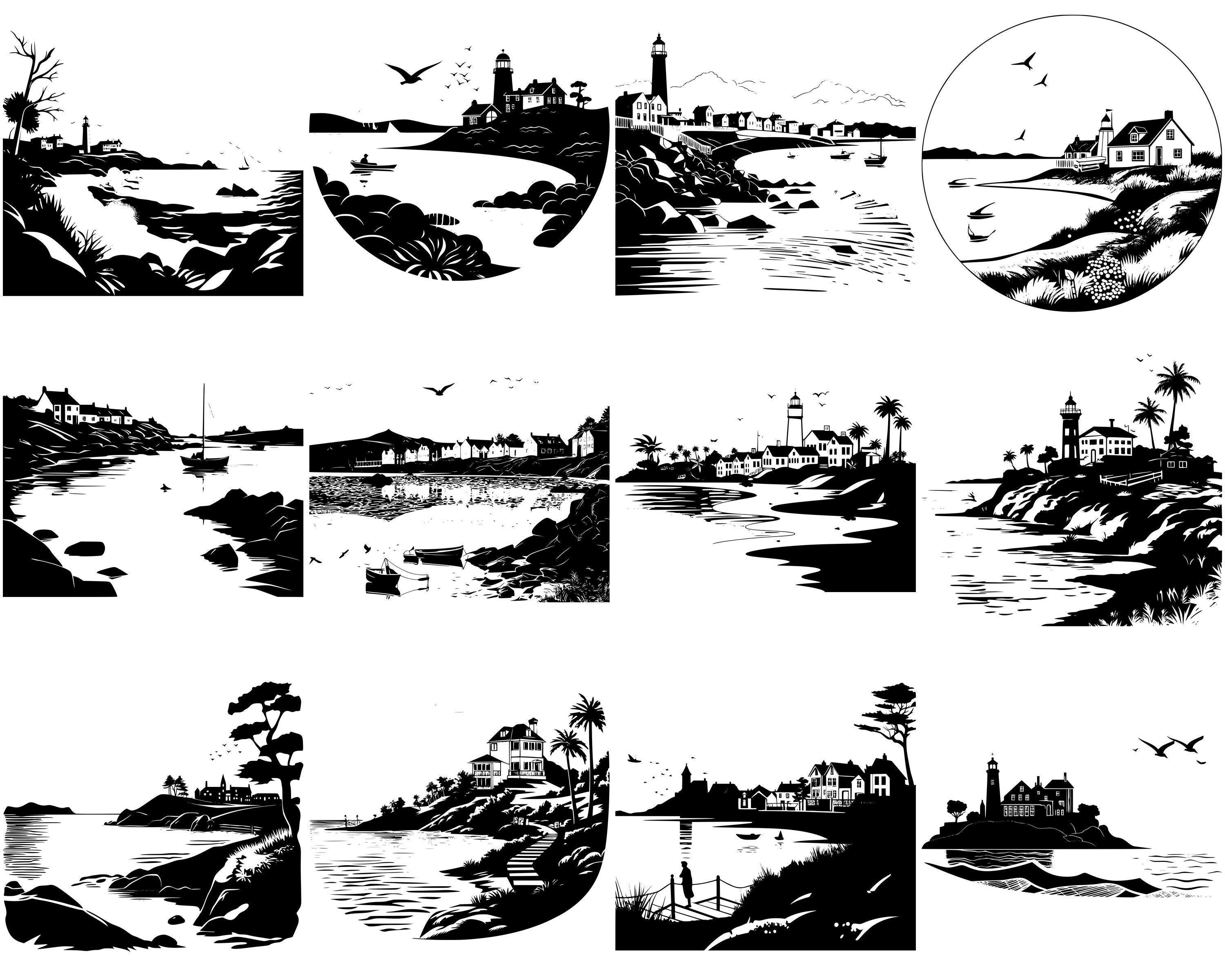 Coastal Seaside SVG Bundle, Set of 100, Instant Digital Download, Png ...
