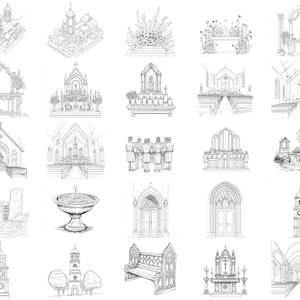 100+ Church Architecture Procreate Stamps, Brushes for Procreate ...