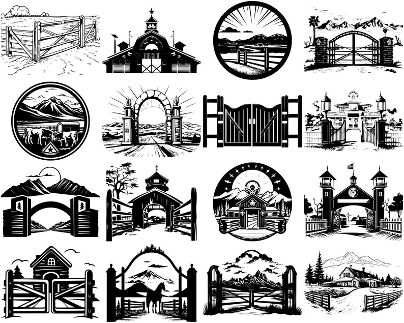 Gate Ranch SVG Bundle, Set of 100, Instant Digital Download, Png, Svg ...