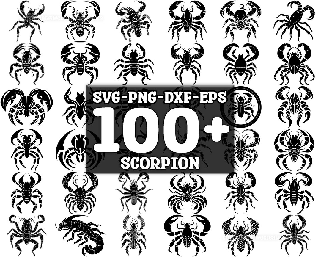 Scorpion SVG Bundle, Set of 100, Instant Digital Download, Png, Svg ...