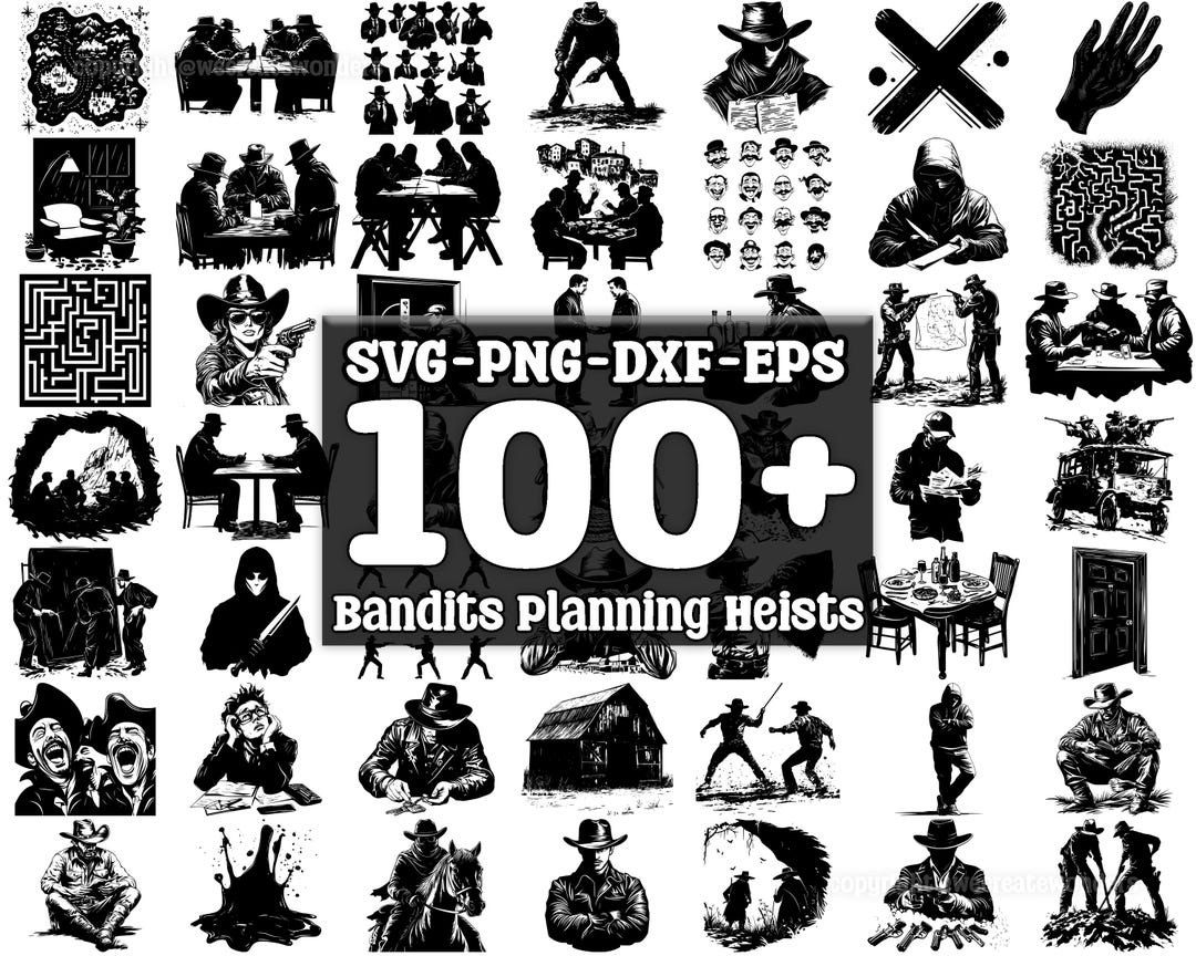 Bandits Planning Heists SVG Bundle, Set of 100, Instant Digital ...