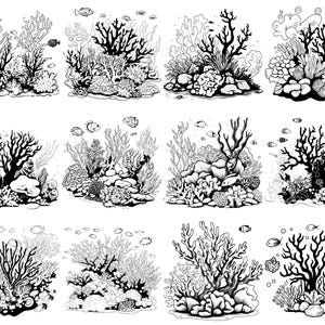 Coral Reef SVG Bundle, Set of 100, Instant Digital Download, Png, Svg ...