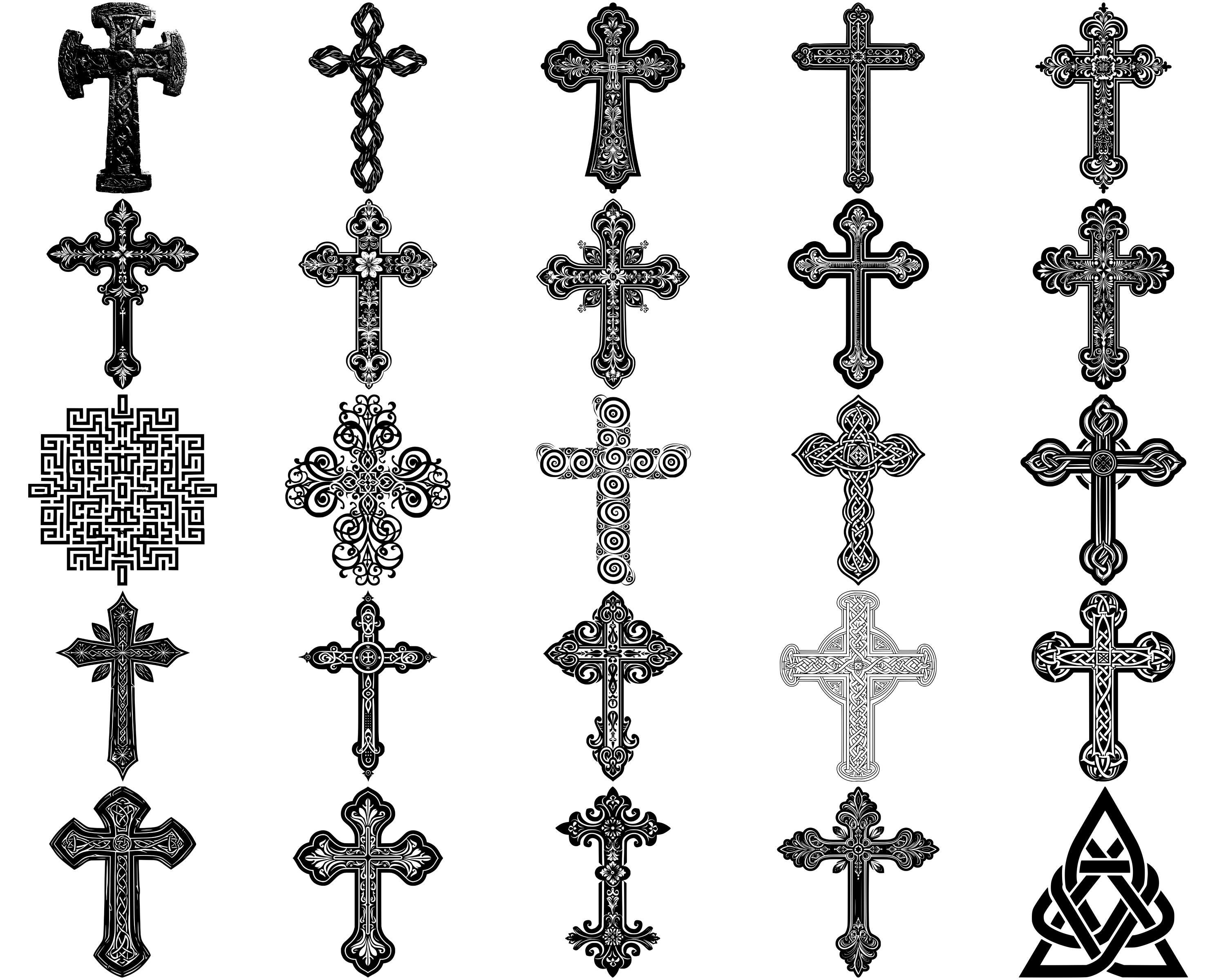Ancient Crosses SVG Bundle, Set of 100, Instant Digital Download, Png ...