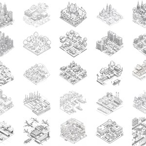 100+ Isometric Cityscape Procreate Stamps, Brushes for Procreate ...