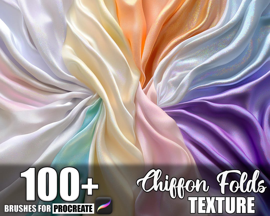 100+ Chiffon Folds Procreate Textures, Brushes for Procreate, Instant ...
