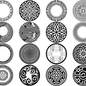 Round Circle SVG Bundle, Set of 100, Instant Digital Download, Png, Svg ...