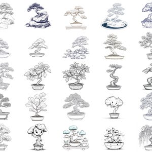 100+ Bonsai Tree Procreate Stamps, Brushes for Procreate, Instant ...