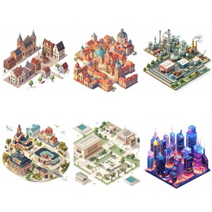 100+ Isometric Cityscape Procreate Stamps, Brushes for Procreate ...