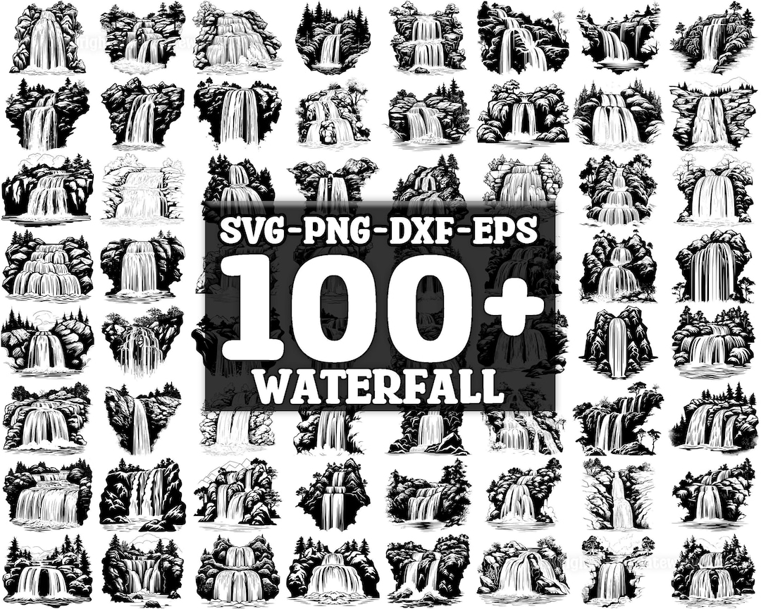 Waterfall SVG Bundle, Set of 100, Instant Digital Download, Png, Svg ...