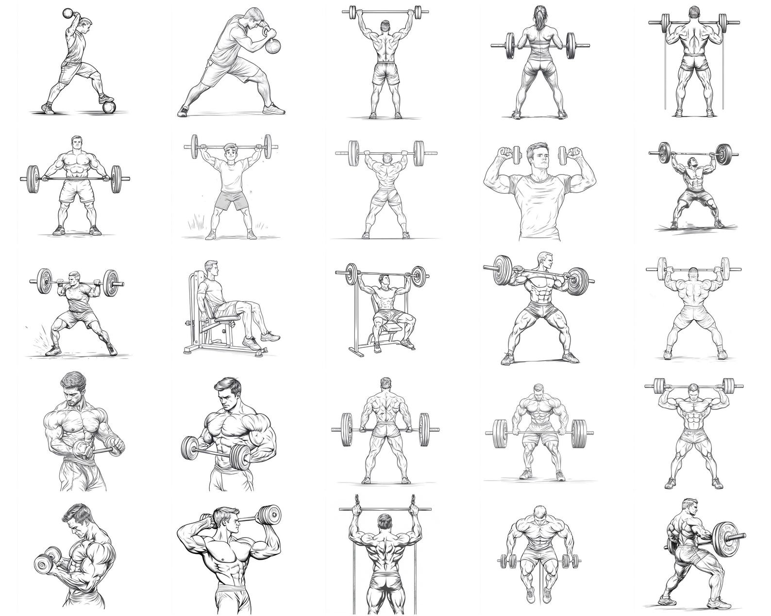 100+ Man Lifting Weights Procreate Stamps, Brushes for Procreate ...
