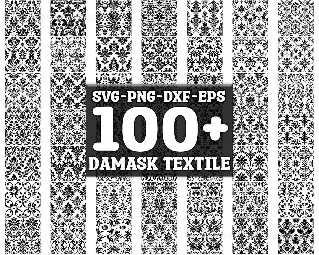 Damask Textile SVG Bundle, Set of 100, Instant Digital Download, Png ...