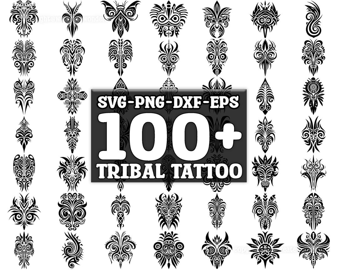 Tribal Tattoo SVG Bundle, Set of 100, Instant Digital Download, Png ...