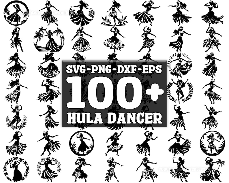Hula Dancer SVG Bundle, Set of 100, Instant Digital Download, Png, Svg ...
