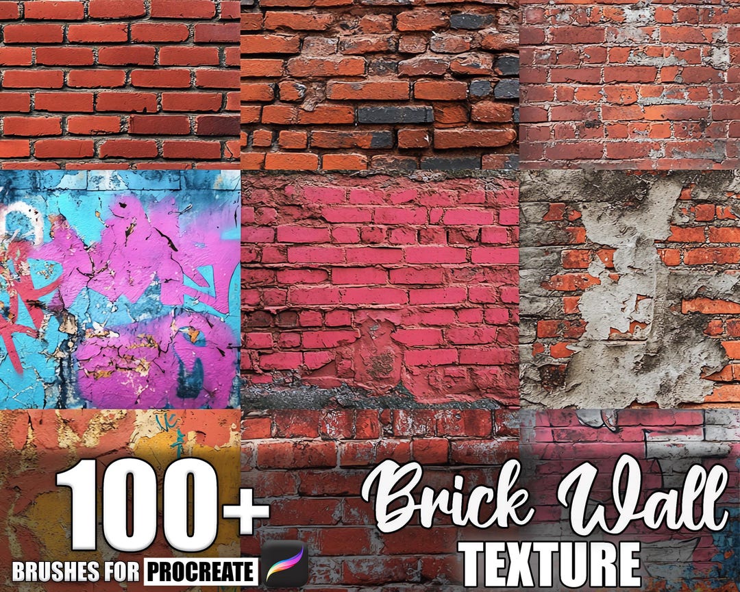 100+ Brick Wall Procreate Textures, Brushes for Procreate, Instant ...