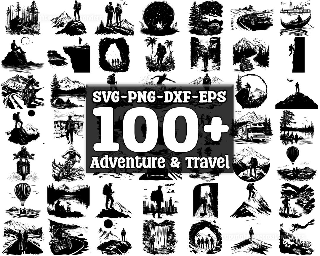 Adventure & Travel SVG Bundle, Set of 100, Instant Digital Download ...