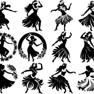 Hula Dancer SVG Bundle, Set of 100, Instant Digital Download, Png, Svg ...