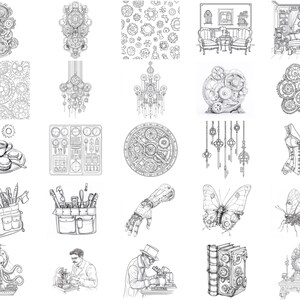 100+ Steampunk World Procreate Stamps, Brushes for Procreate, Instant ...