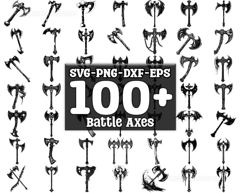 Battle Axes SVG Bundle, Set of 100, Instant Digital Download, Png, Svg ...