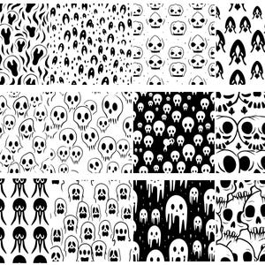 Skull Pattern SVG Bundle, Set of 100, Instant Digital Download, Png ...