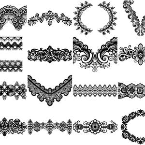 Lace Trim SVG Bundle, Set of 100, Instant Digital Download, Png, Svg ...