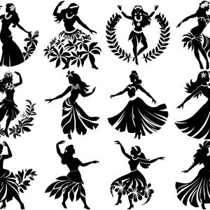 Hula Dancer SVG Bundle, Set of 100, Instant Digital Download, Png, Svg ...