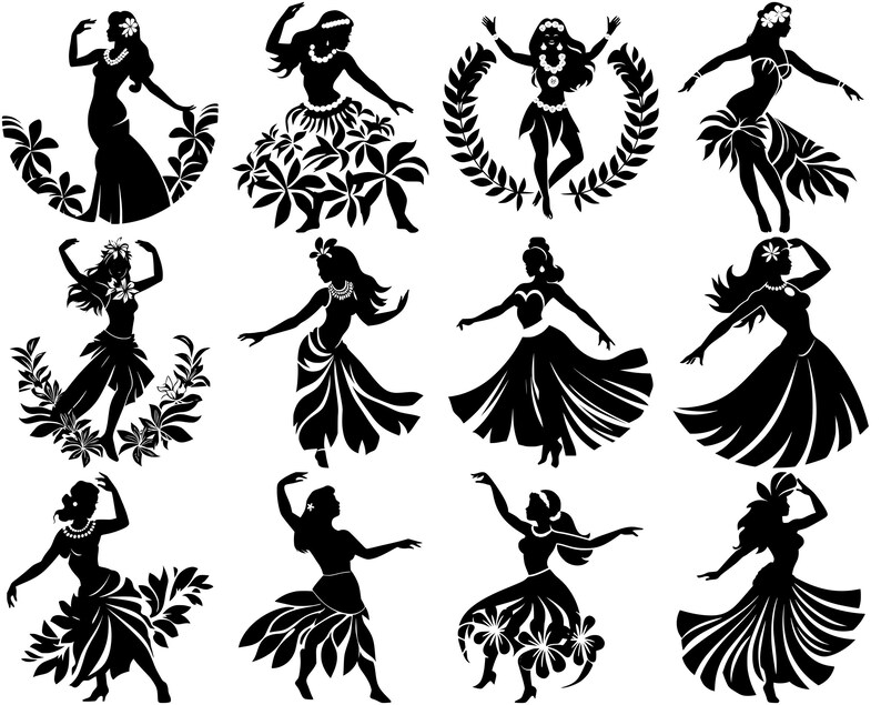 Hula Dancer SVG Bundle, Set of 100, Instant Digital Download, Png, Svg ...
