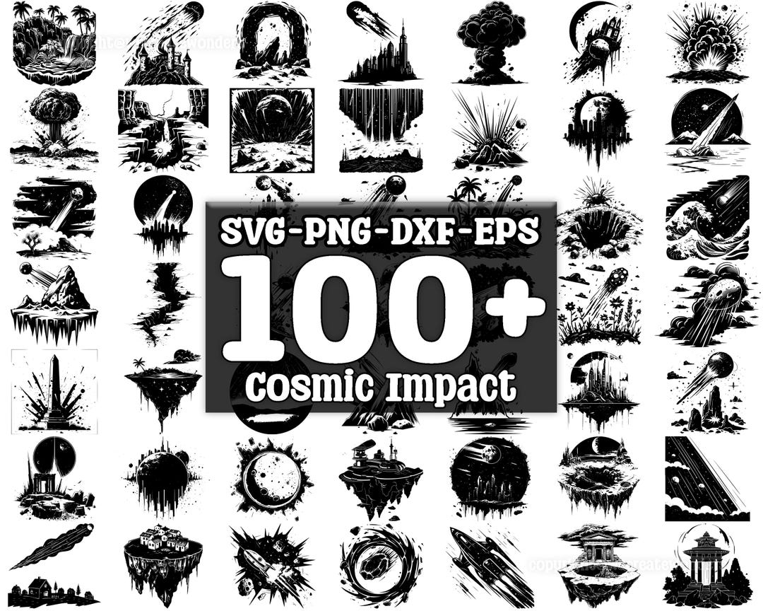 Cosmic Impact SVG Bundle, Set of 100, Instant Digital Download, Png ...