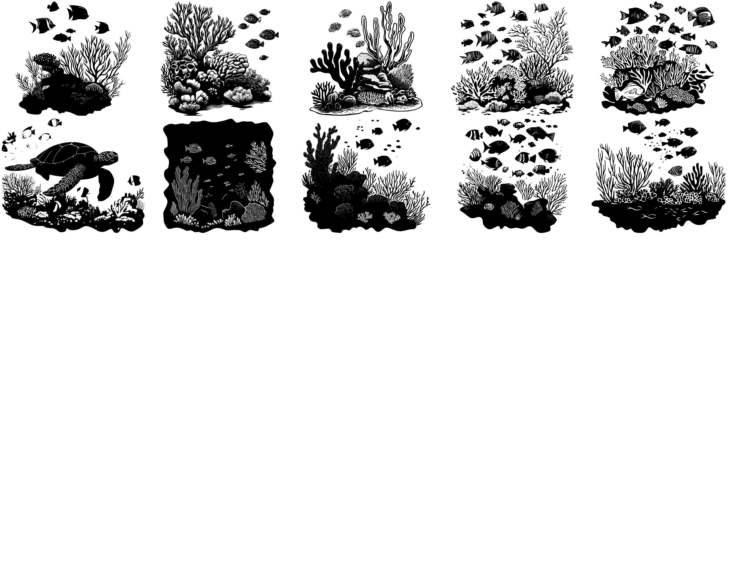 Coral Reef With Fish SVG Bundle, Set of 100, Instant Digital Download ...
