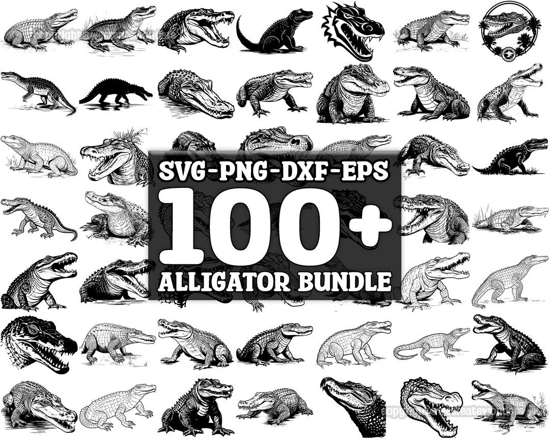 American Alligator SVG Bundle, Set of 100, Instant Digital Download ...