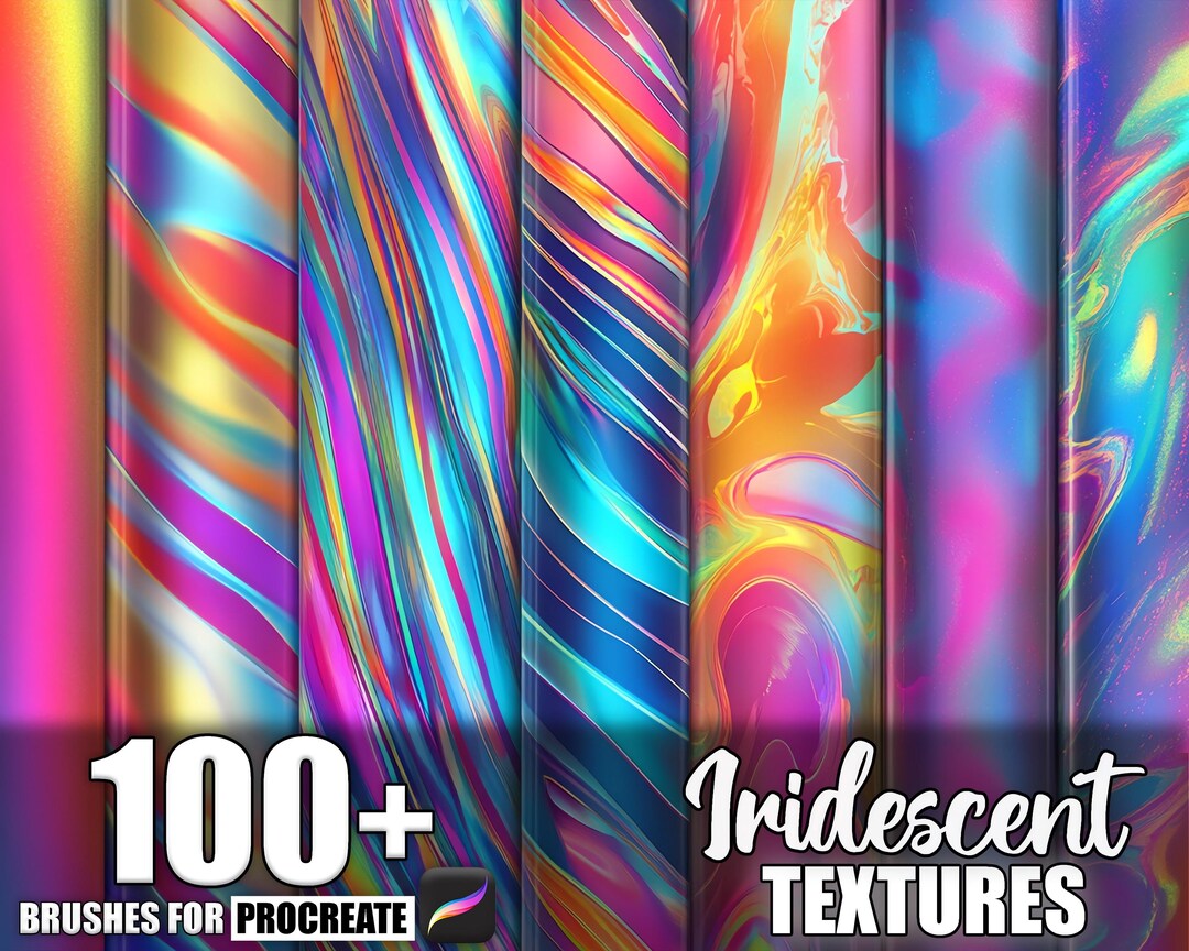 100+ Iridescent Procreate Textures, Brushes for Procreate, Instant Digital Download - Etsy