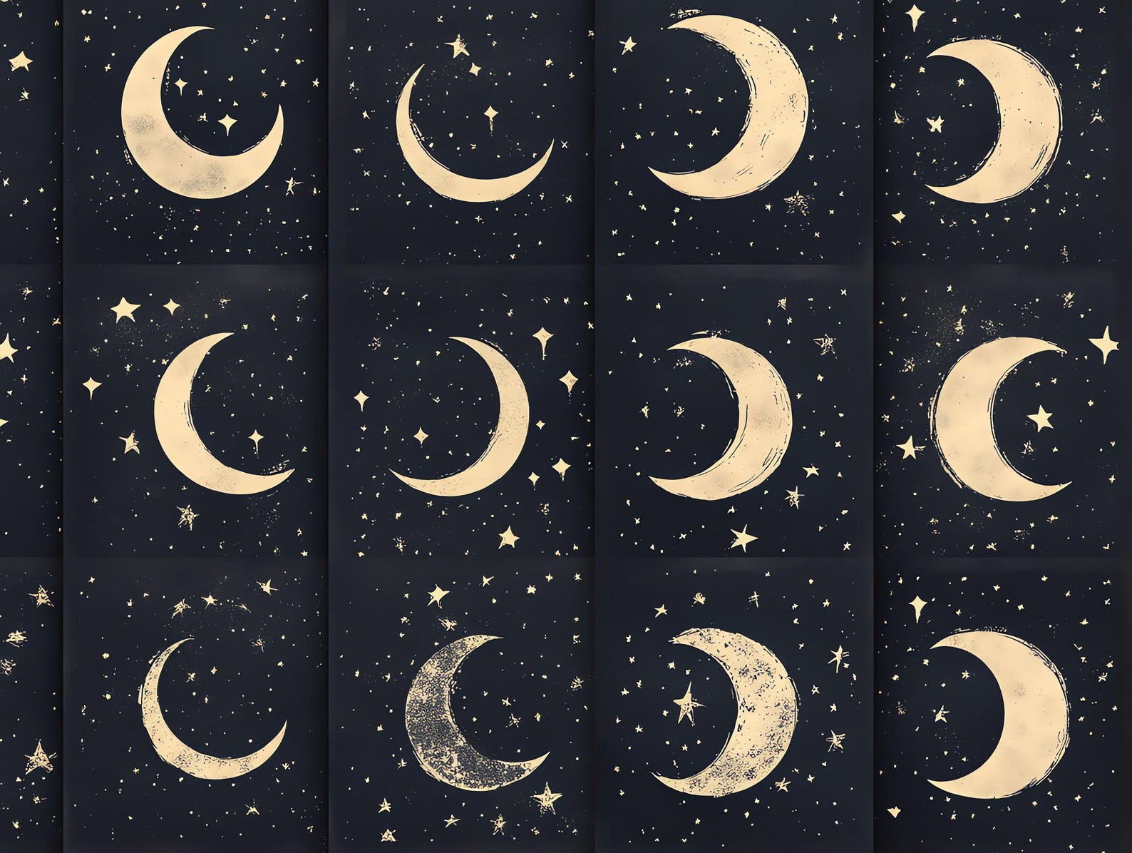 100+ Moon and Stars Procreate Textures, Brushes for Procreate, Instant ...