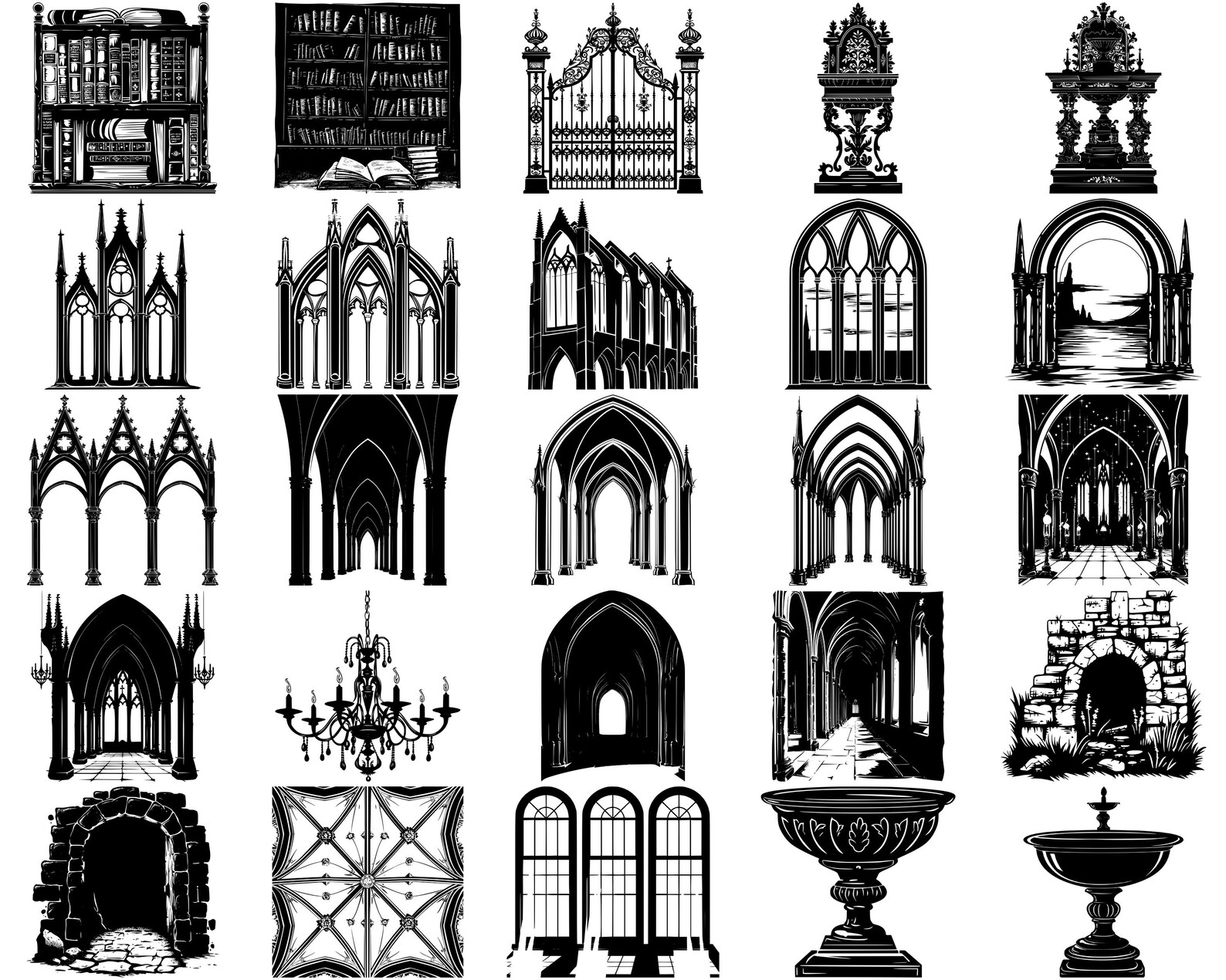 Eternal Spires SVG Bundle, Set of 100, Instant Digital Download, Png ...